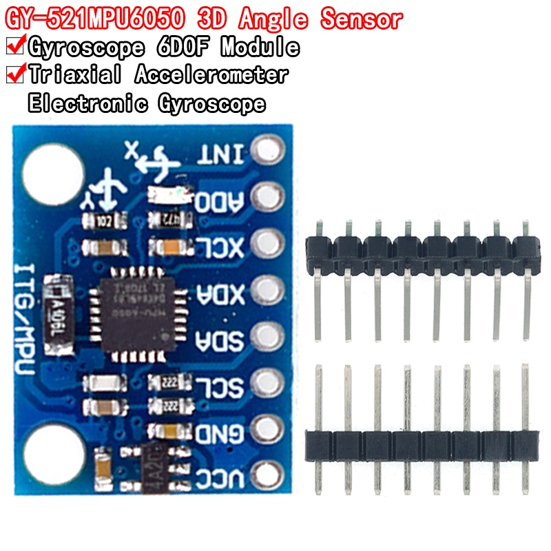 Iic I2C GY-521 MPU-6050 MPU6050 3 軸模擬陀螺儀傳感器 + Arduino 加速度計模塊 | 蝦皮購物
