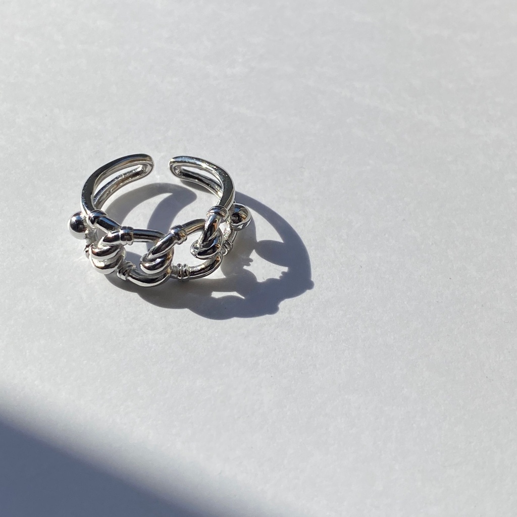 【vingt-?】 knot 2 鎖鏈S925銀開口戒指 | 蝦皮購物