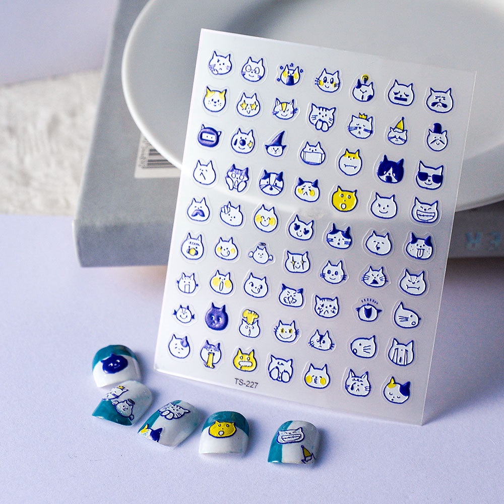 【Meow.Sensei】可愛學生立體貓咪帶畫克萊因小貓表情貼浮雕 美甲貼紙 指甲貼紙 美甲飾品 美甲貼片 美甲工具 | 蝦皮購物