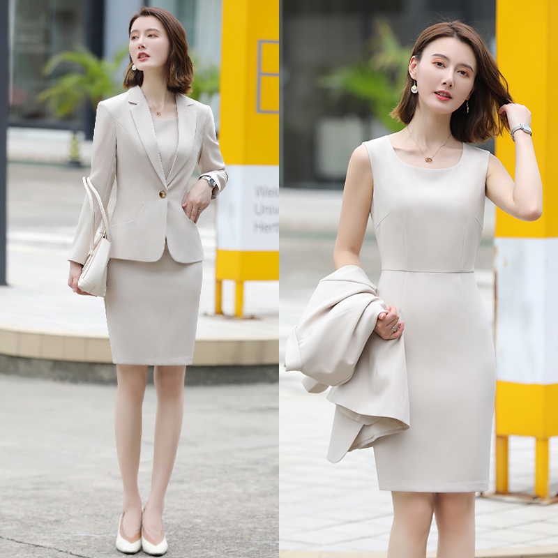 Miguo_大尺碼職業套裙 5色任選 粉色西裝外套 洋裝 套裝 播音主持藝考上鏡小西裝套裙 OL職業裝_ 59044 | 蝦皮購物