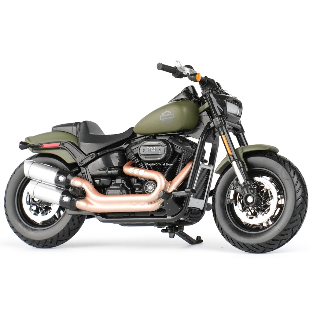 Maisto 1:18 Harley-Davidson 2022 Fat Bob 114 壓鑄車輛收藏愛好摩托車模型玩具 | 蝦皮購物