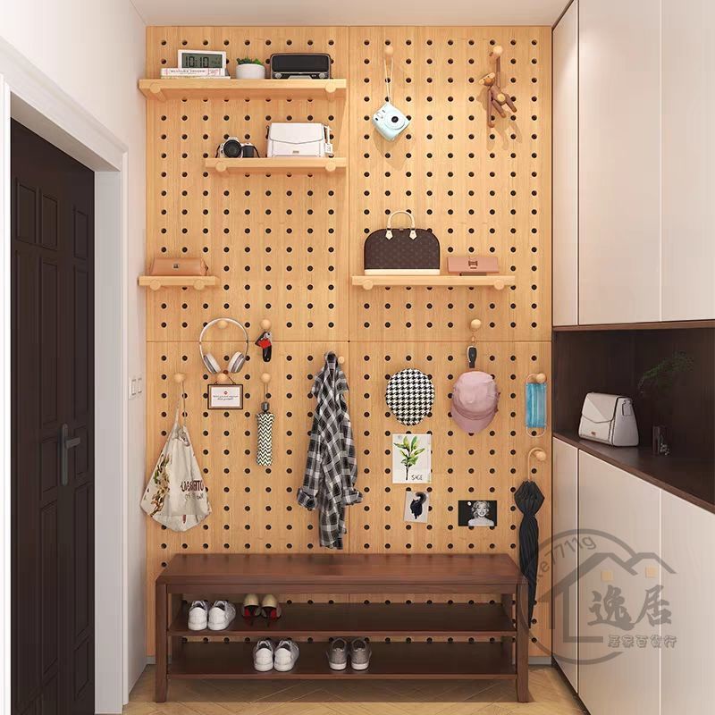 洞洞板實木定制 牆上置物架 牆壁木架子 掛牆書架 隔板收納層架 掛板牆 | 蝦皮購物