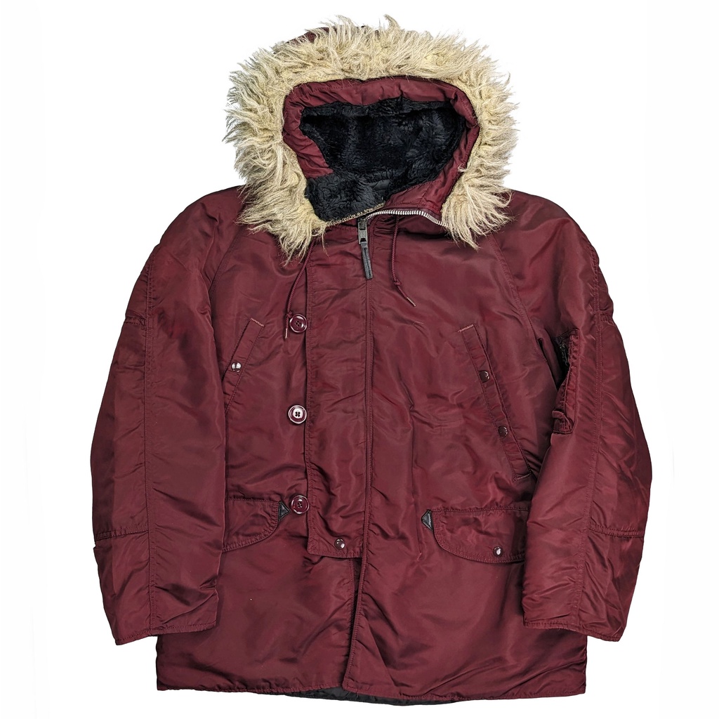 90's 美國製 Alpha Industries 棗紅色N3B 防寒外套 | 蝦皮購物