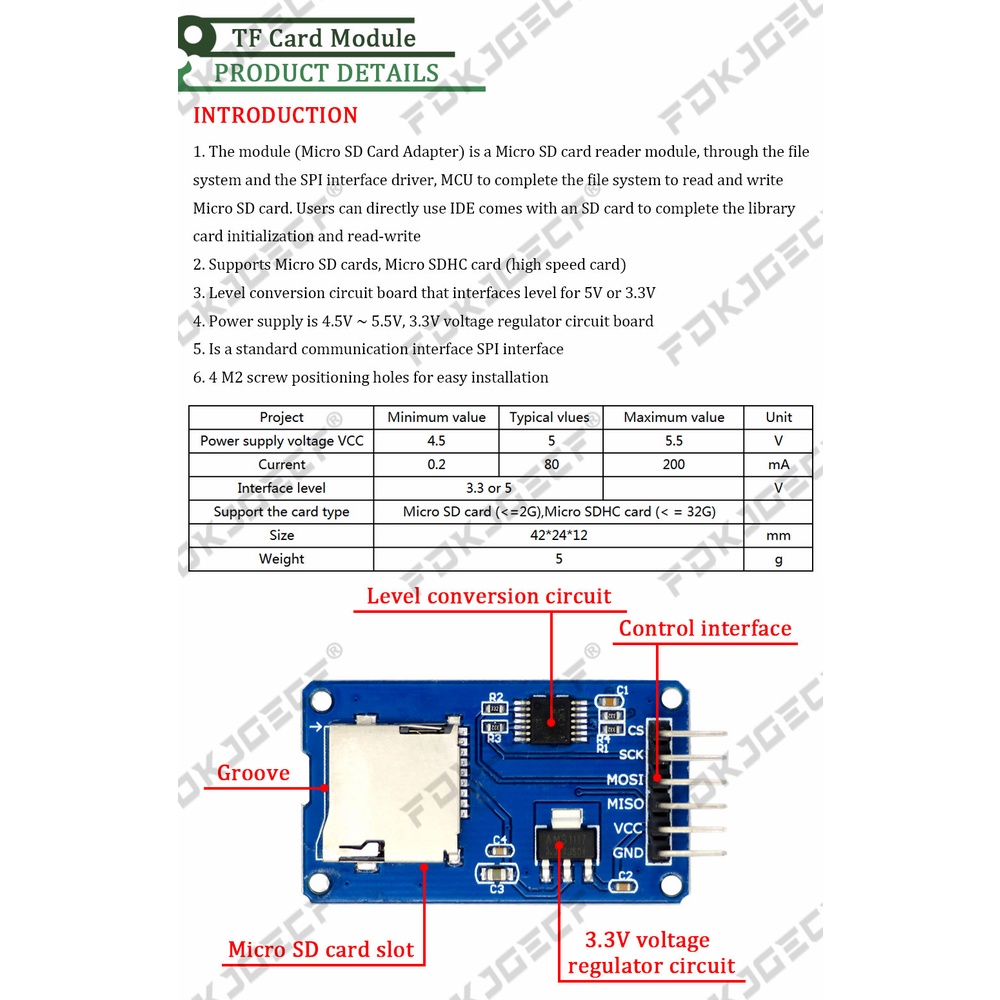 Micro SD 存儲擴展板 Micro SD TF 卡內存屏蔽模塊 SPI 適用於 Arduino | 蝦皮購物