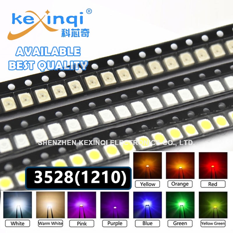 100pcs/lot SMD LED 二極管 3528 1210 二極管 SMD LED Diodo 套件綠色紅色暖白色 | 蝦皮購物
