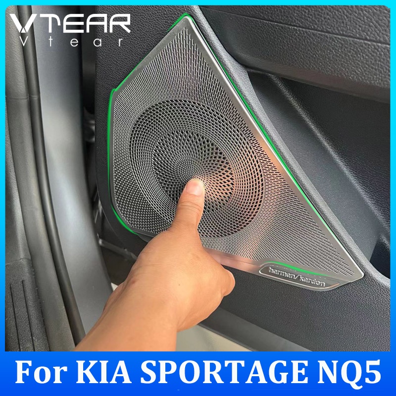 Vtear 4PCS 適用於起亞 SPORTAGE NQ5 2025 2024 2023 2022 汽車汽車喇叭不銹鋼喇 | 蝦皮購物