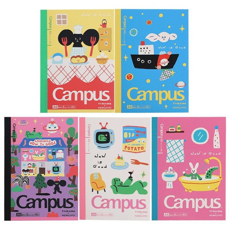 KOKUYO X TYAKASHA Campus橫線U罫筆記本/ A6/ 5入 eslite誠品 | 蝦皮購物