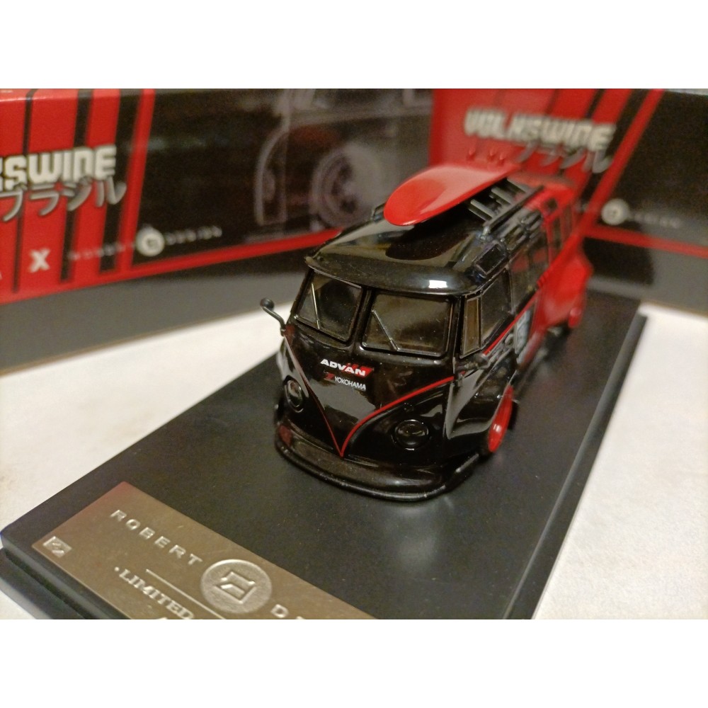 IM 1 64 大眾寬體改裝合金旅行麵包車模型VW T1 ADVAN 紅黑塗裝 | 蝦皮購物