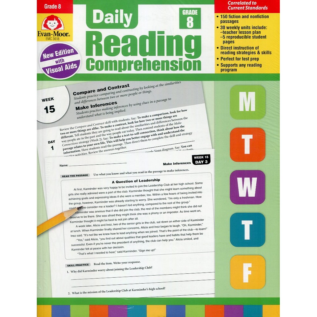 Daily Reading Comprehension, Grade 8 - Teacher Edition (2018 Revised ...