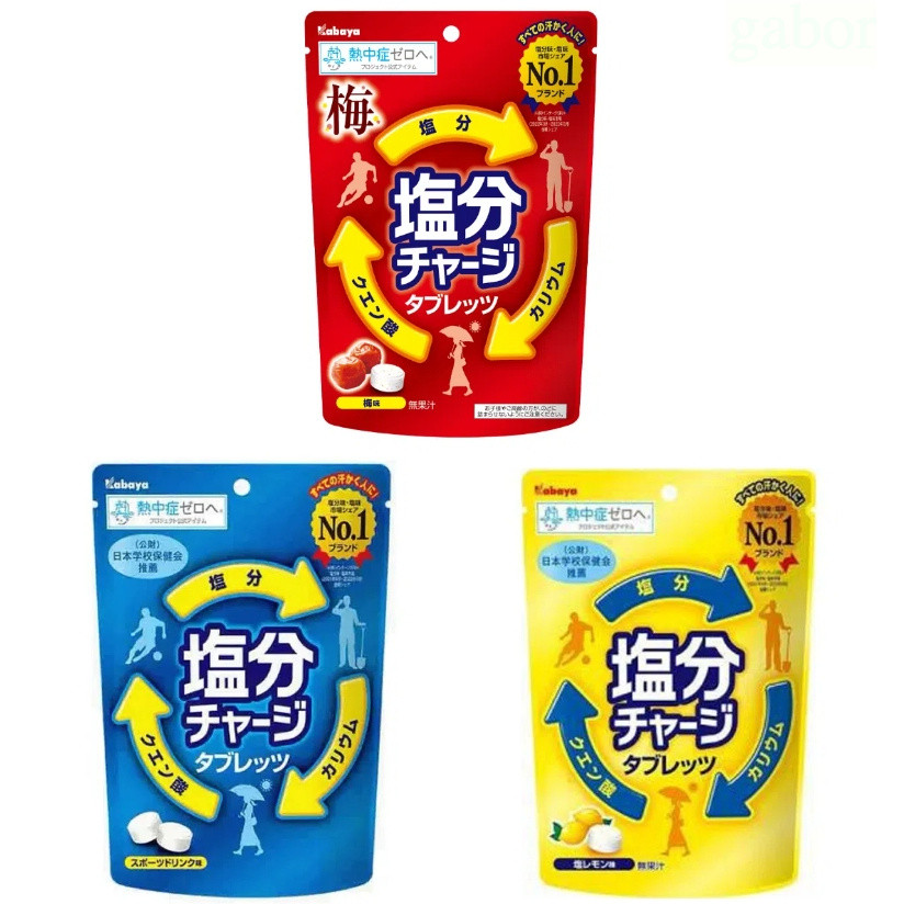 現貨 日本Kabaya 塩分&水分補給錠 鹽分補給糖 鹽份糖 塩分糖 夏季必備 中暑預防 81g | 蝦皮購物