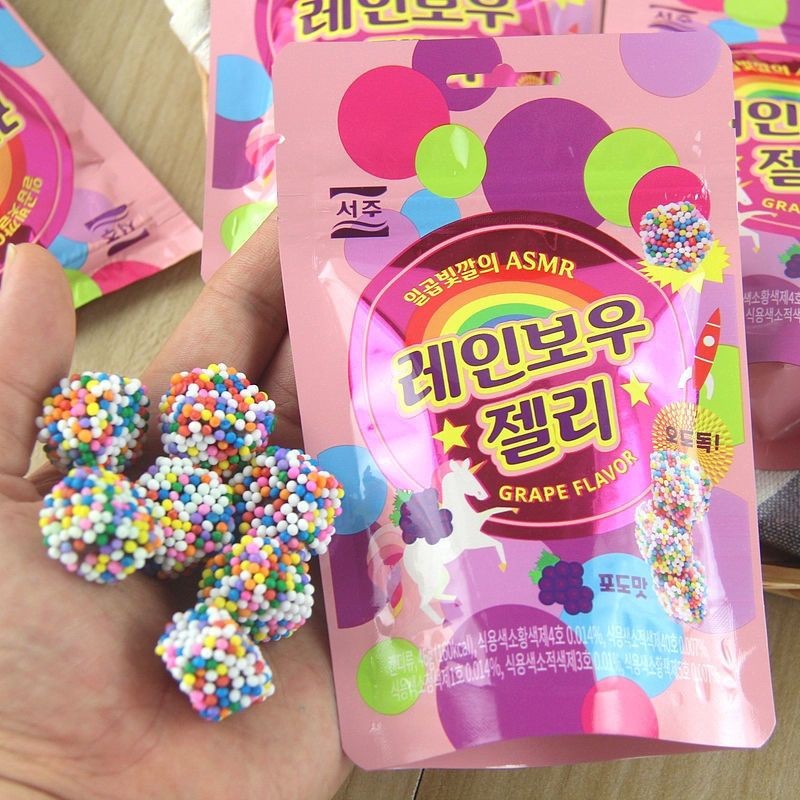 台灣出貨👉韓國進口SEOJU西洲濟州彩虹糖軟糖葡萄味迷你顆粒什錦果 | 蝦皮購物