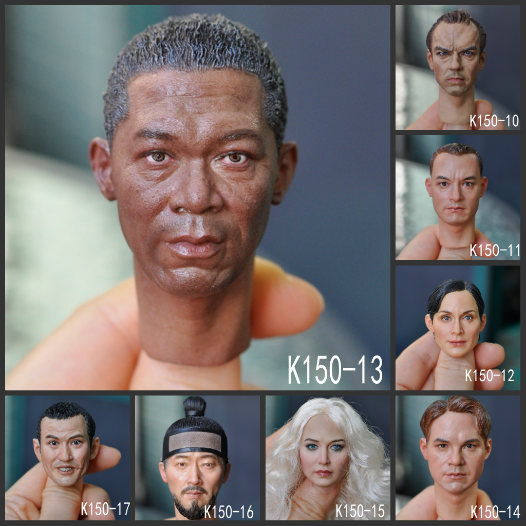 【精品】KUMIK 1/6 K150-10到17男女頭雕 亞洲 歐美 帥哥美女 摩根弗里曼 | 蝦皮購物
