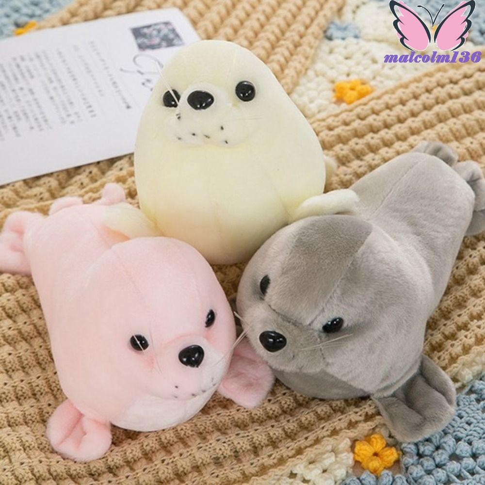 MALCOLM海豹毛絨玩具,軟動物枕頭海豹毛絨公仔,舒適Plushy舒適蓬鬆海狗娃娃水族館 | 蝦皮購物