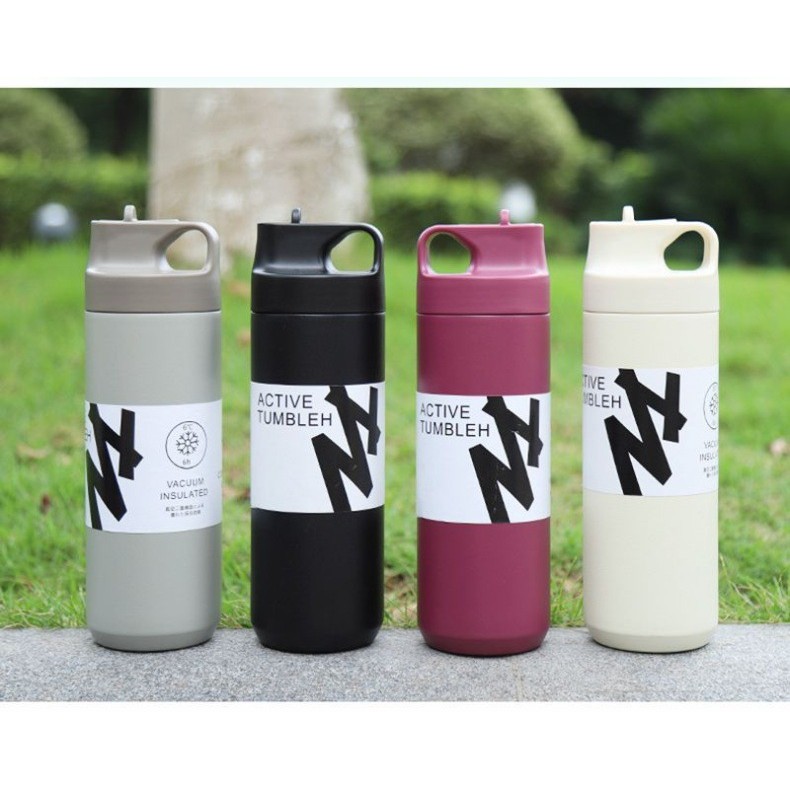 [歸嶼Life]550ml日係風運動吸管杯 戶外隨行杯 簡約不銹鋼保溫杯 | 蝦皮購物