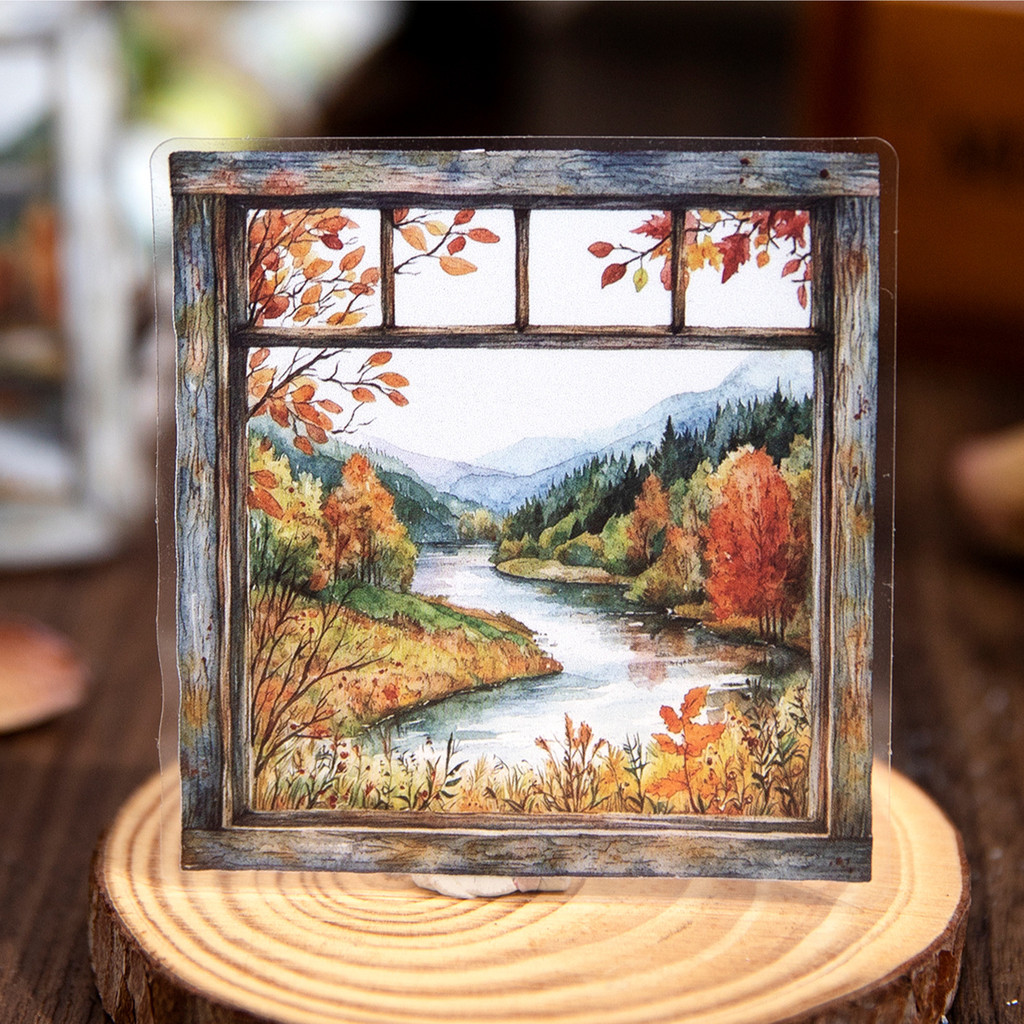 思黎 窗景主題 PET貼紙包 自然取景器係列 四季造景貼紙 手賬素材 DIY裝飾拚貼 20張 6款選 言己 | 蝦皮購物