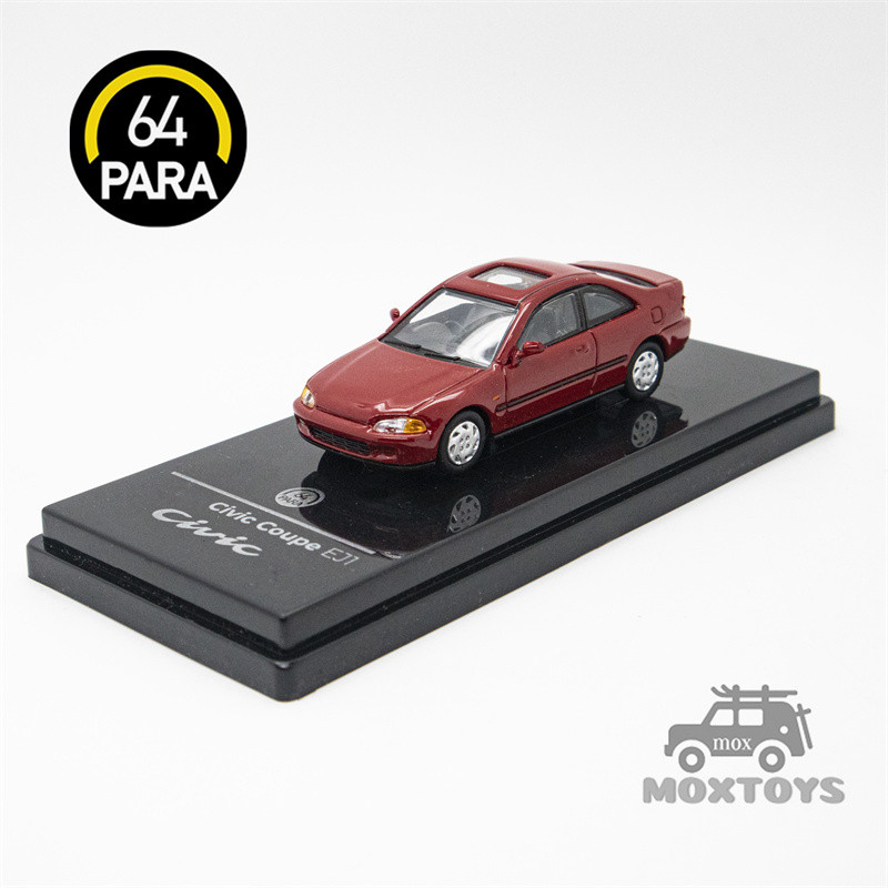 Para64 1:64 1995 Civic Coupe EJ1 米蘭紅色壓鑄模型車 | 蝦皮購物