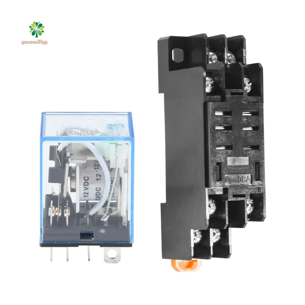 12v DC 線圈功率繼電器 DPDT LY2NJ HH62P-L JQX-13F 10A 帶 PTF08A 插座底座 | 蝦皮購物