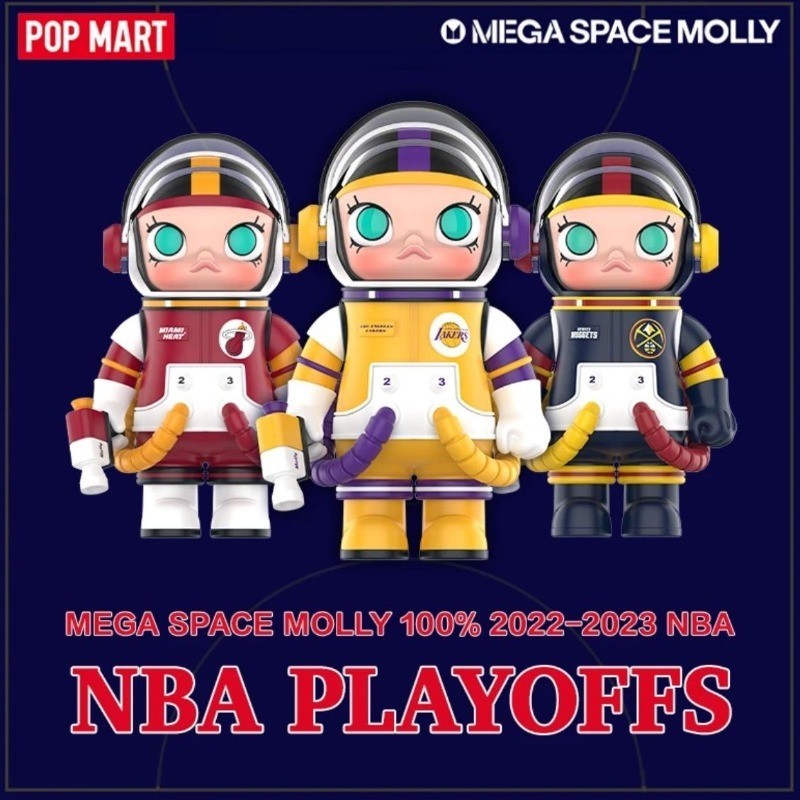泡泡瑪特MEGA SPACE MOLLY 100% NBA 湖人 熱火掘金molly吊卡 | 蝦皮購物