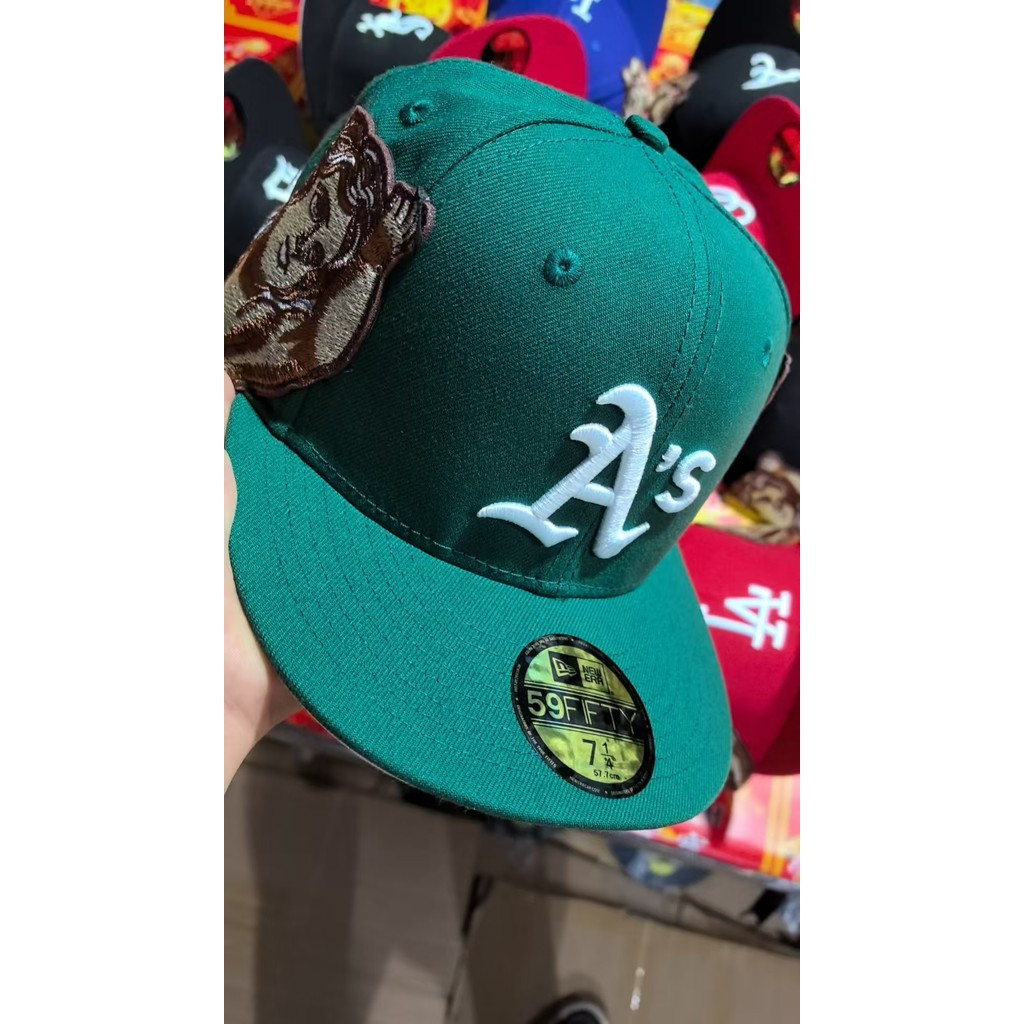 Oaklandathletics 合身帽子女式男式棒球帽全封閉合身帽運動帽 QZHG | 蝦皮購物
