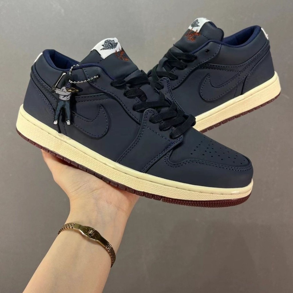 板鞋復古爆款深藍色男女皮革情侶ins百搭運動AJ1男孩高爾夫休閒休閒表面同款潮流 | 蝦皮購物