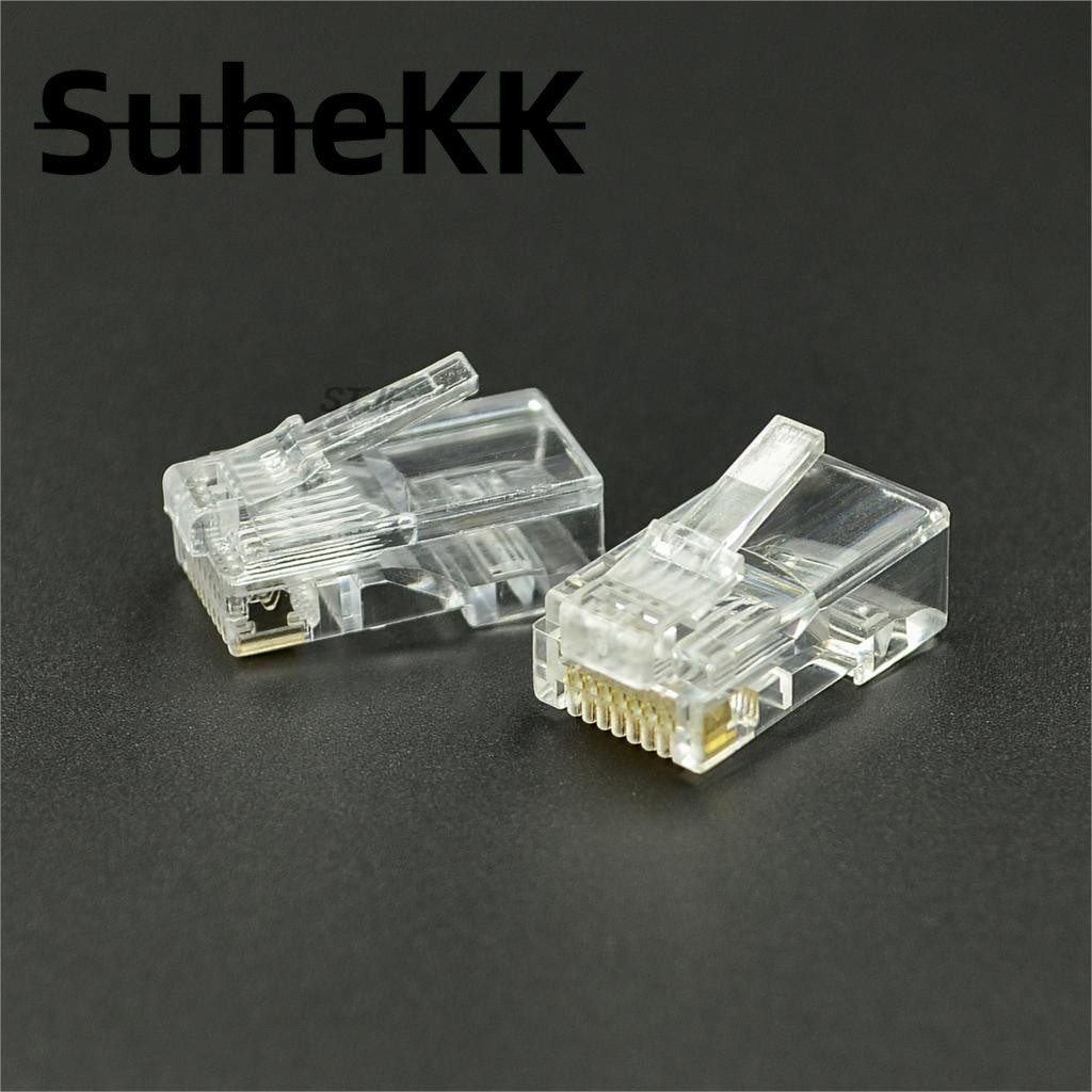 100 件 RJ48 RJ-48 模塊化插頭多股 10P10C 圓形電纜連接器 | 蝦皮購物