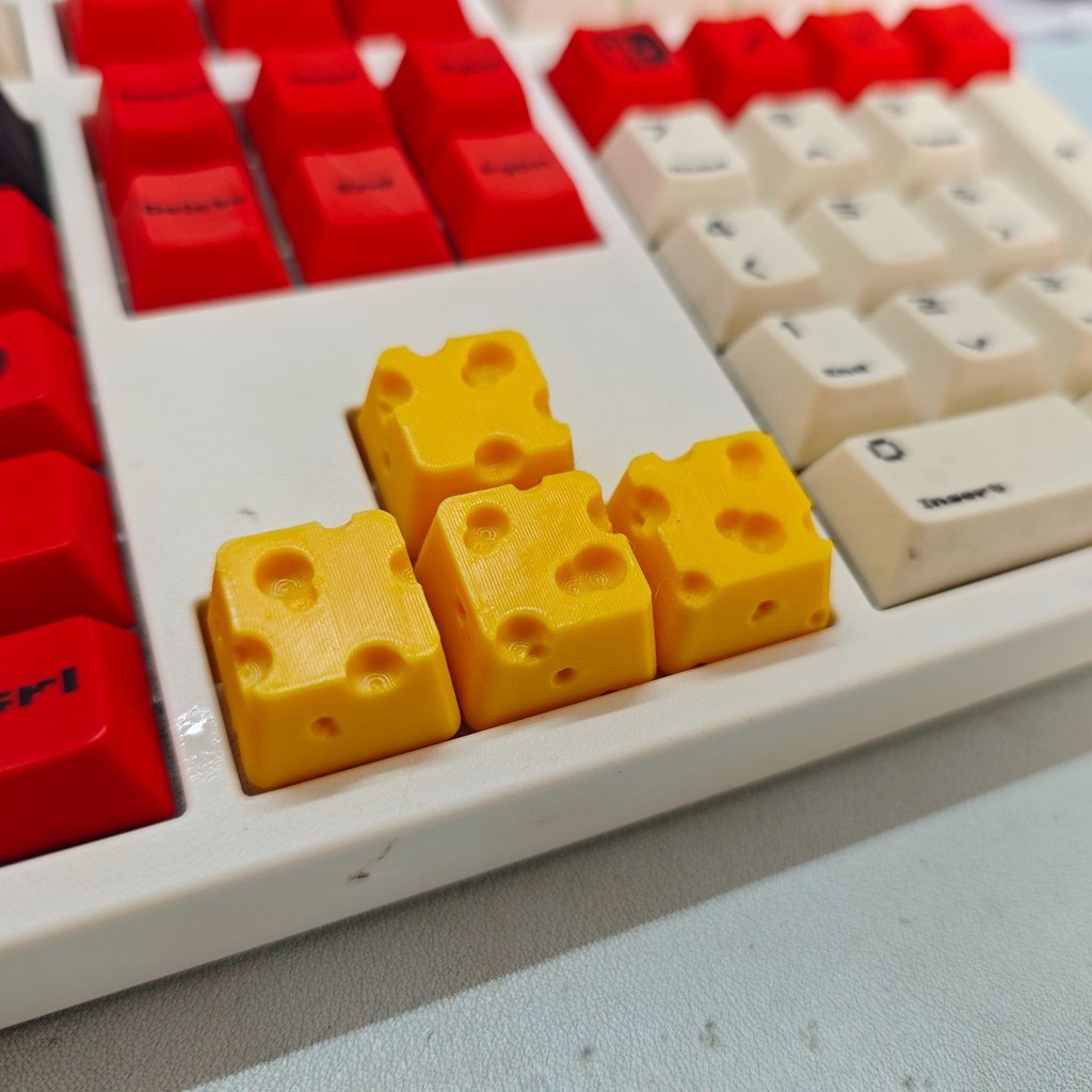 [Meow.Sensei]奶酪個性鍵帽創意芝士奶酪十字軸通用高顔值3D打印趣味可愛按鍵 | 蝦皮購物