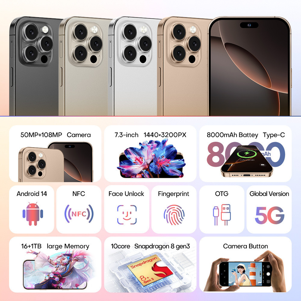 爆款內置筆i16promax 真八核4G 7.3高清大屏2000萬像素6G+64GB | 蝦皮購物