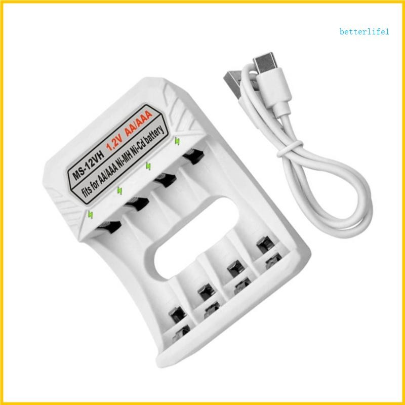 BTM USB C 型充電器 4 槽充電底座,適用於可充電 3A 鎳氫電池 | 蝦皮購物