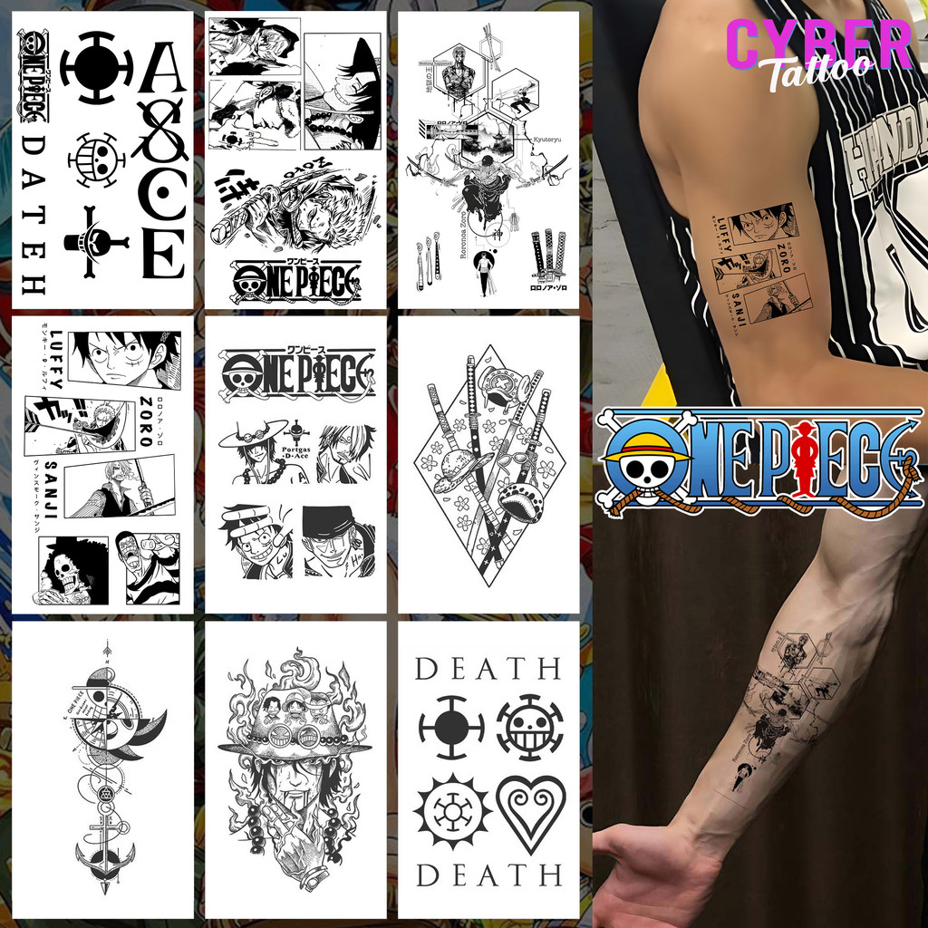 Cyber ONE PIECE 水果墨水紋身臨時半永久持久紋身系列HC 18x11CM | 蝦皮購物