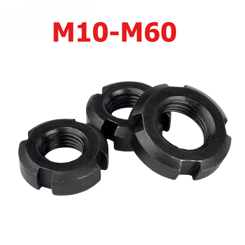 [XJC]M10-M60圓形螺母開槽螺母鎖緊螺母gb812止回鎖緊螺母四槽螺帽 | 蝦皮購物