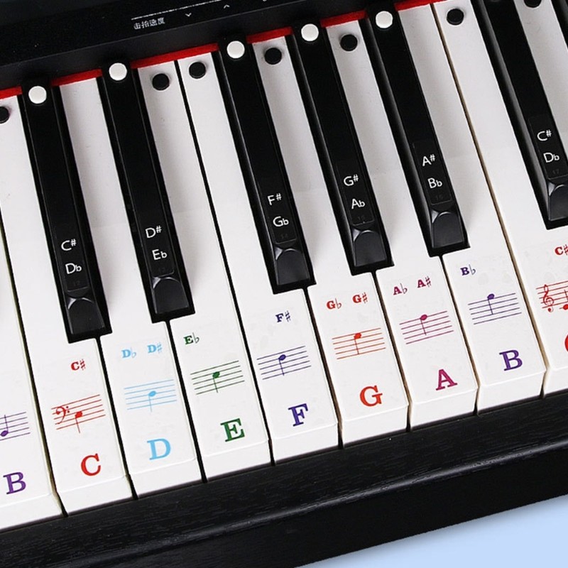 Mon Piano Keyboard Label with Staff and Note Markings 適用於所有鍵 | 蝦皮購物