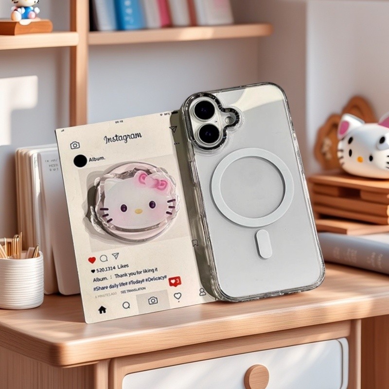 卡通可愛三麗鷗 Hello Kitty 的磁性 Popsocket 手機握把插座口袋支持 Magsafe IPhone | 蝦皮購物