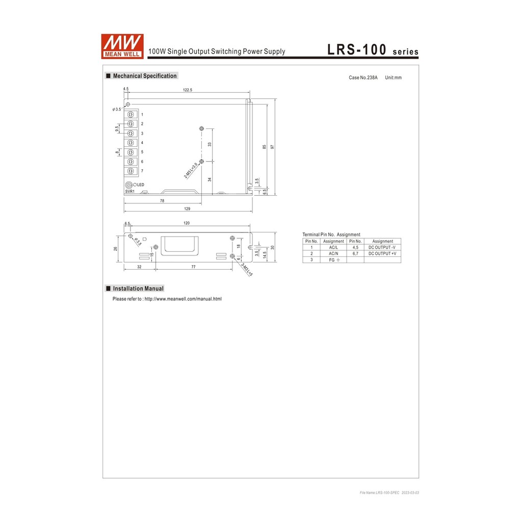 MEAN WELL LRS-100-5 LRS-100-12 LRS-100-15 LRS-100-24 LRS-100 | 蝦皮購物