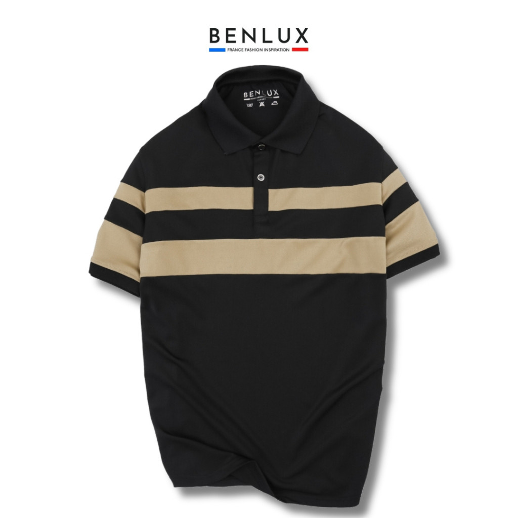 男士立領 BENLUX A002-DB 由厚 4 向鱷魚 cvc 製成,涼爽彈力面料,黑色和米色胸部 | 蝦皮購物