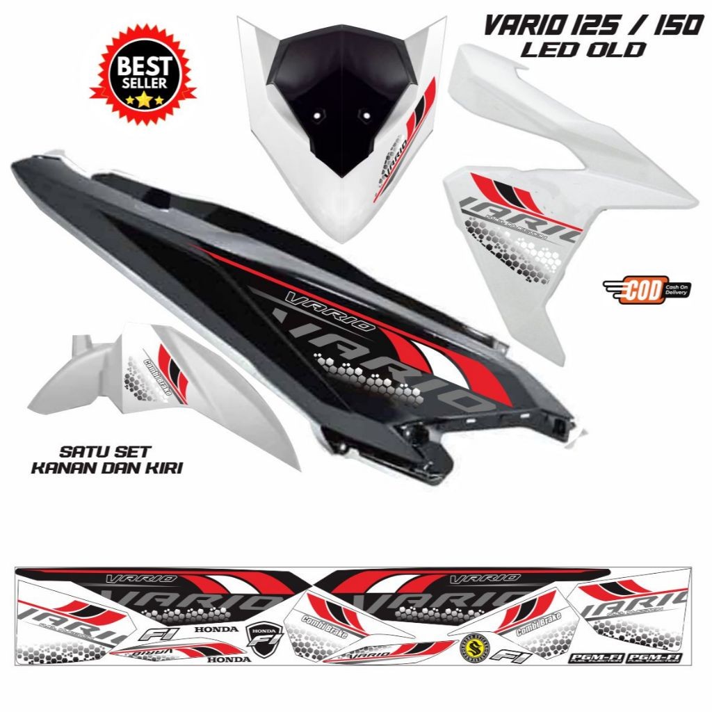 條紋貼紙摩托車 VARIO LED 清單簡約優雅 KHJ 貼紙清單 | 蝦皮購物