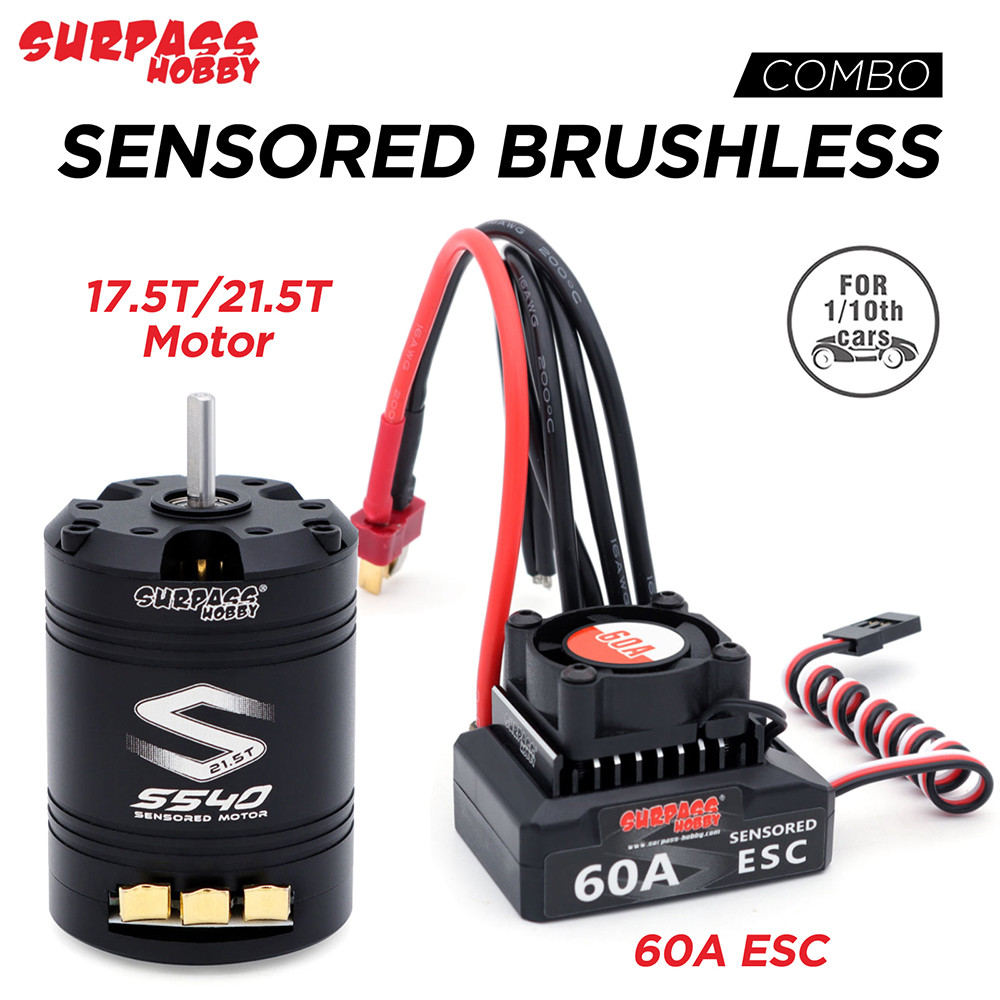 SURPASSHOBBY 無刷電機 ESC 組合 S540 感應電機 60A ESC 6V/3A 適用於 1/10 遙控 | 蝦皮購物