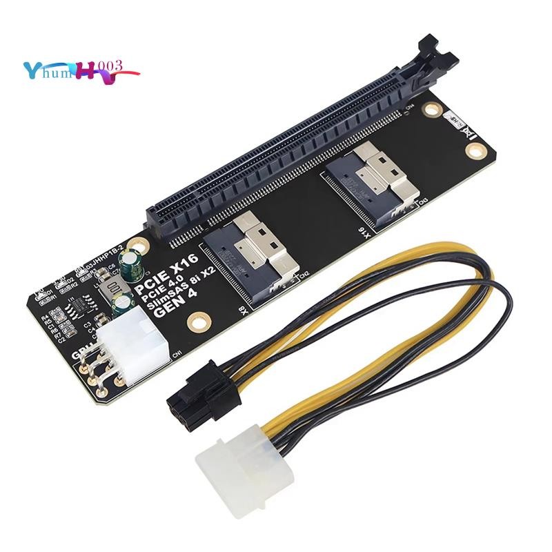 2 端口 SlimSAS 8i X2 轉 PCIe 4.0 X16 插槽適配卡 SFF8654 Riser Card G | 蝦皮購物