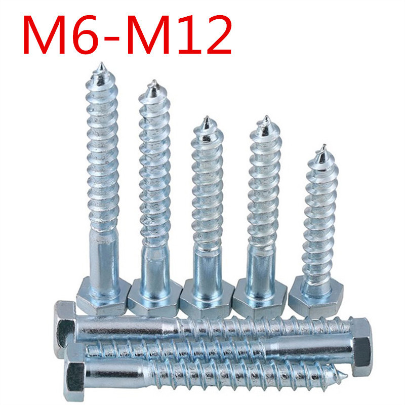 鍍鋅外六角自攻螺絲釘M6粗牙加長自鑽傢俱螺釘M8自攻木螺栓M10M12 | 蝦皮購物