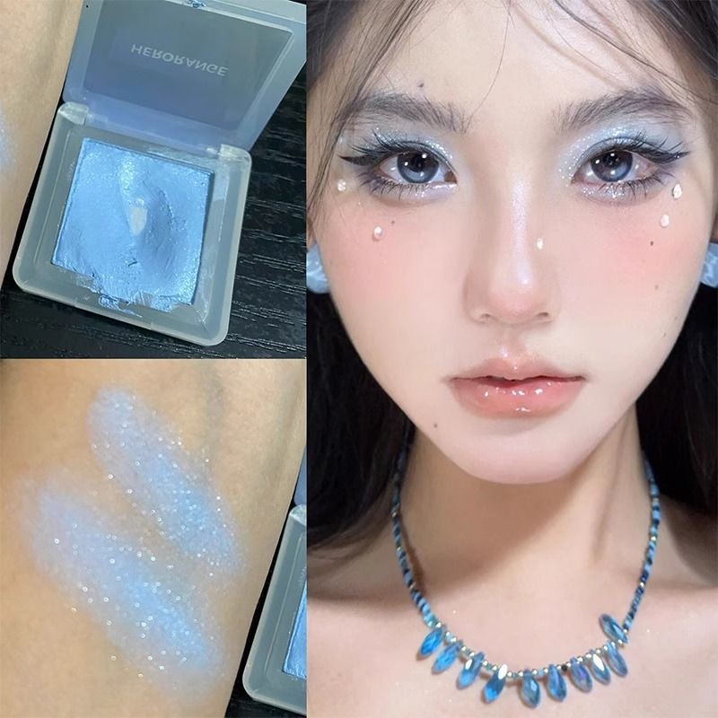 Gem crushed diamond ice blue ~ low saturated silver blue wet | 蝦皮購物