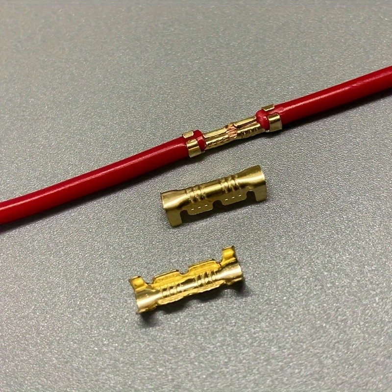 MIKA STORE 50/100pcs DJ453插簧連接器 帶齒銅釦端子 0.3-1.5mm線徑適用 冷壓接線配件 | 蝦皮購物