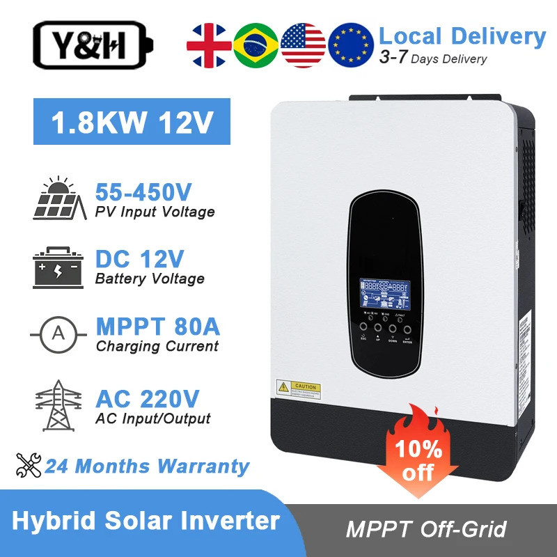 Y&H 2200VA 3200VA 混閤太陽能逆變器 12V 24V 直流 220V 交流 1.8KW 3KW 離網逆變 | 蝦皮購物