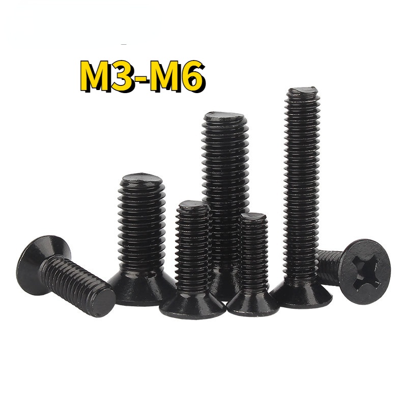 【XJK】304不鏽鋼十字平頭螺絲 黑色十字沉頭 小螺絲釘 M2 M3 M4 M5 M6 | 蝦皮購物