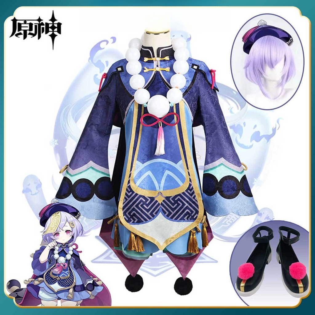 Genshin impact 原神衝擊七七cos服僵屍凍凍回魂夜萬聖節cosplay服蘿莉動漫二次元 | 蝦皮購物