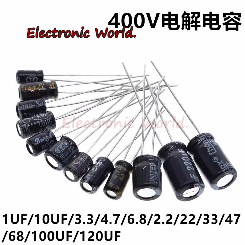 5個400v鋁電解電容1uf 2.2UF 3.3UF 4.7UF 6.8UF 10UF 15UF 22UF 33UF 4 | 蝦皮購物