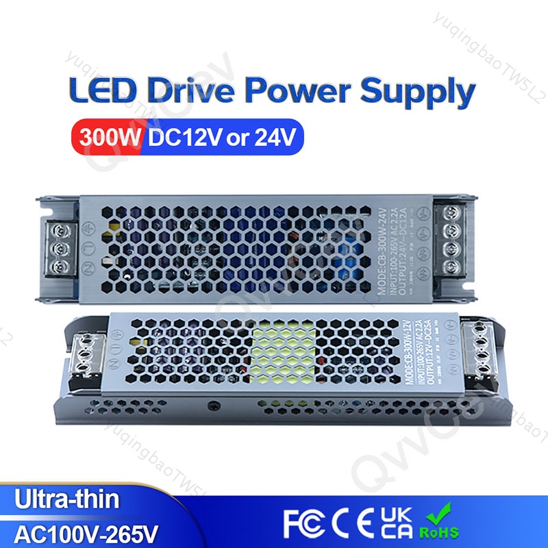 TRANSFORMERS 300w DC12V/24V 超薄 LED 電源照明變壓器適配器開關 300W AC100-2 | 蝦皮購物