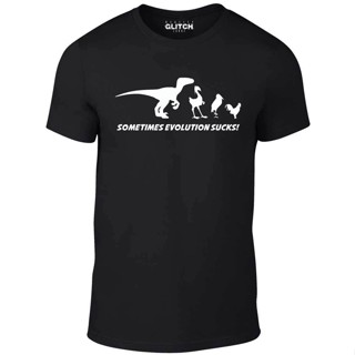 Evolution Sucks t 恤 - 有趣的 t 恤 Darwin Theory 復古恐龍鳥漫畫 | 蝦皮購物
