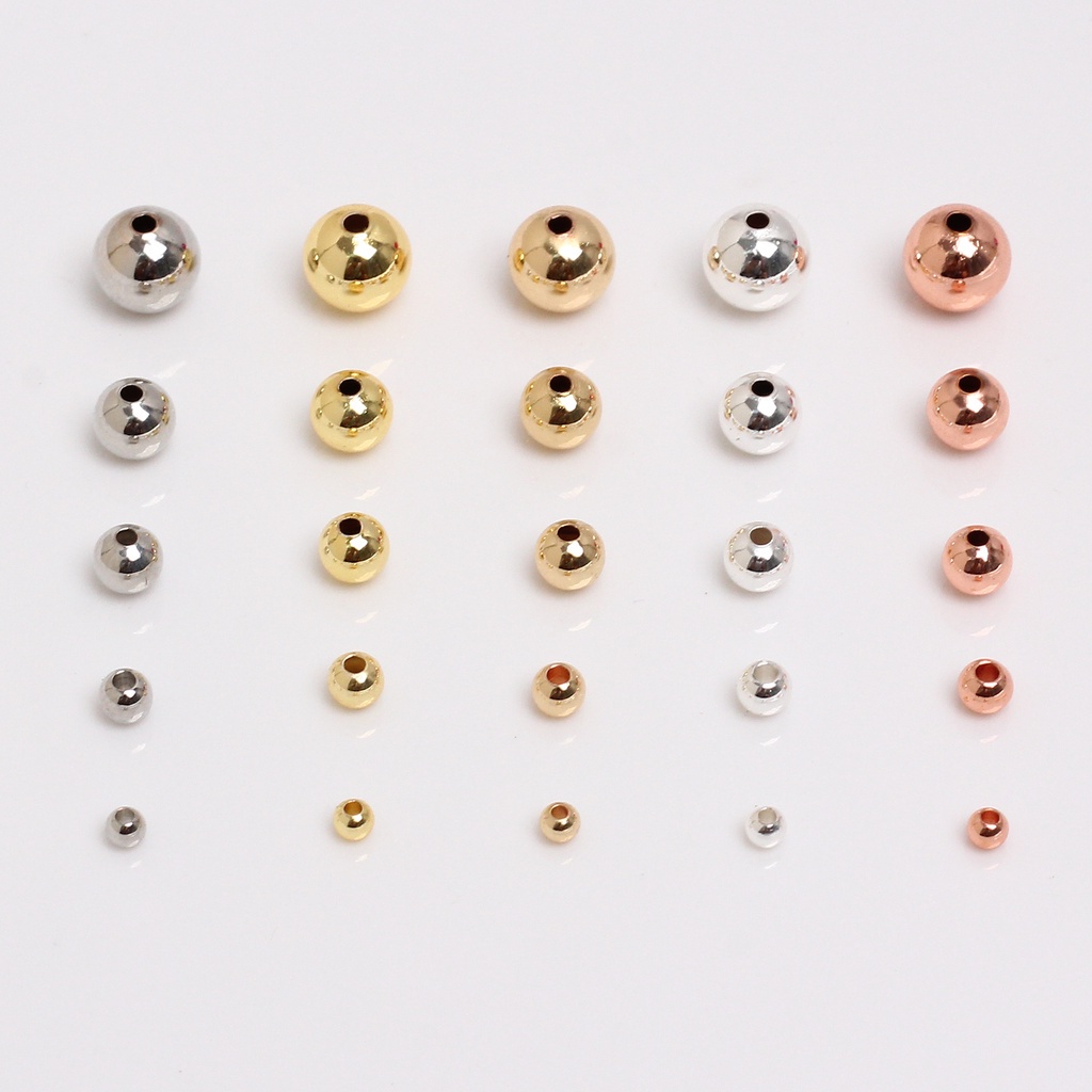 HC-1108 【 100pcs/包】14k包金保色圓珠 轉運隔珠 小金珠光面銅珠 串珠 定位珠 diy手工材料包 | 蝦皮購物