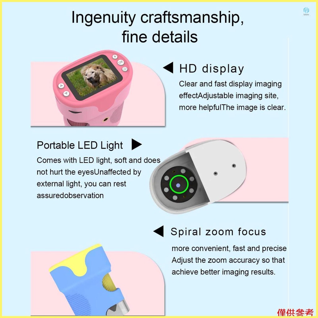 Pocket Microscope for Kids 200x Magnification IPS Screen Pho | 蝦皮購物