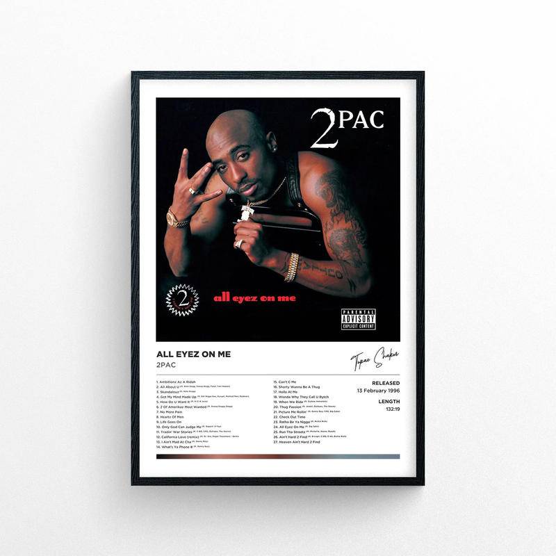 POLAROID 2pac - All Eyez On Me 無框海報印刷寶麗來風格專輯封面藝術品 | 蝦皮購物