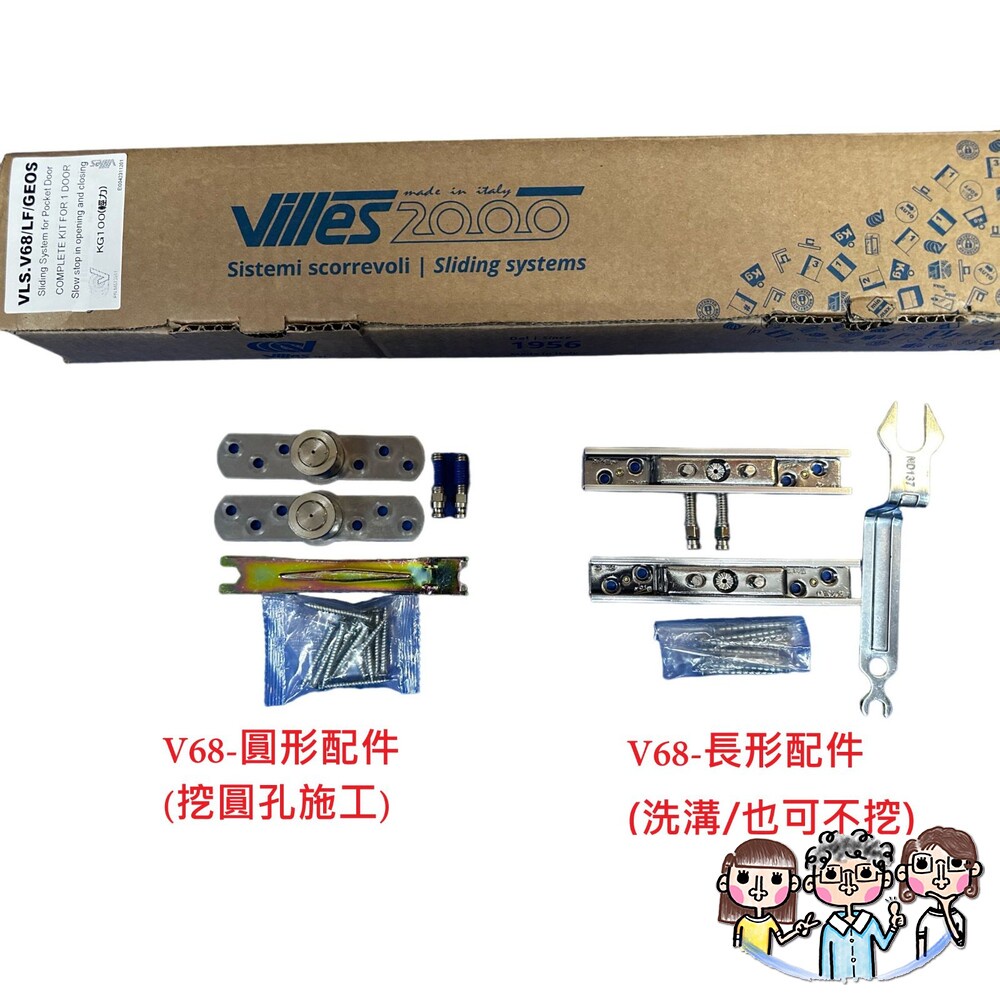 裝潢五金 附發票 吊倫配件 v68配件 吊輪 長形配件 圓形配件 V68 雙向緩衝 拉門 | 蝦皮購物